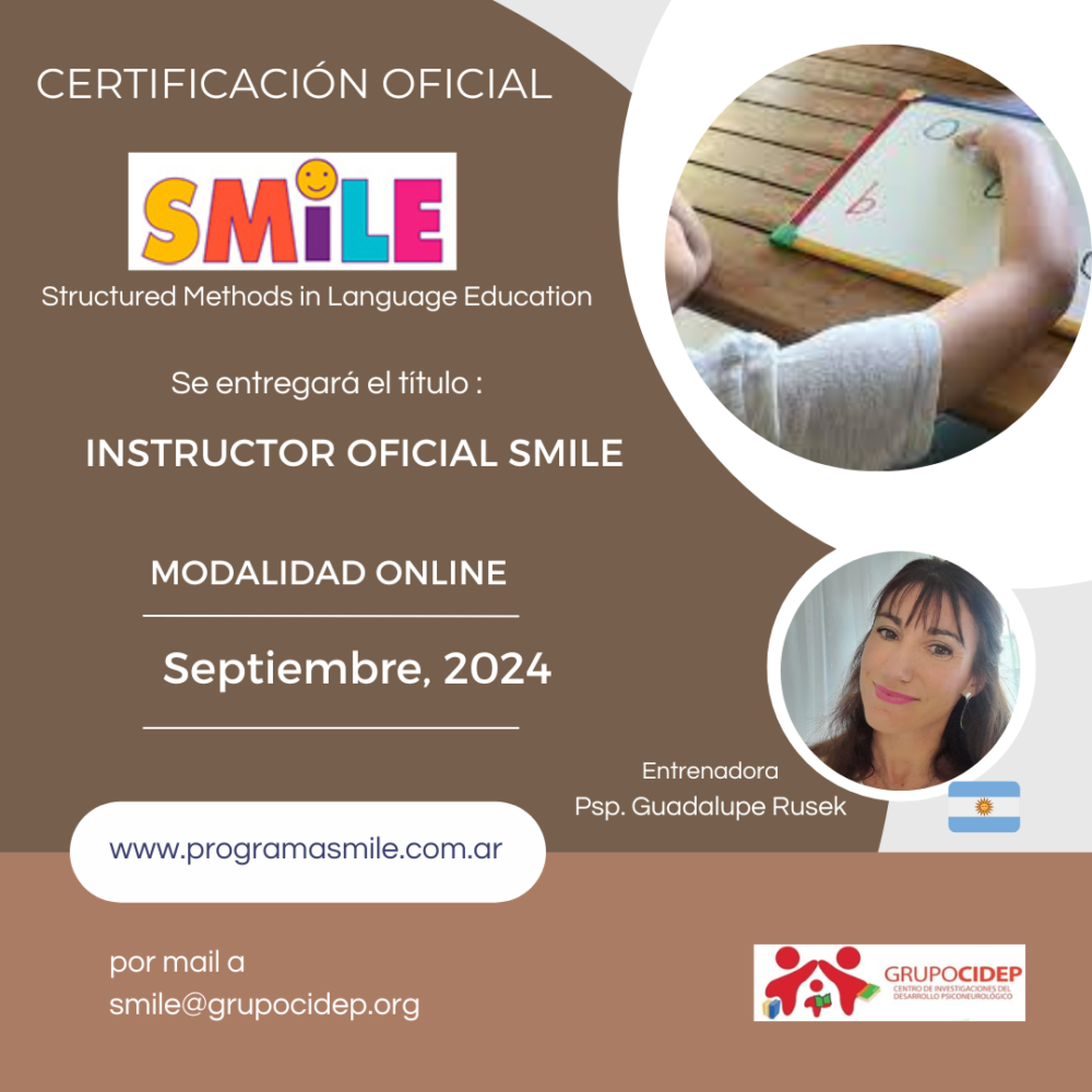 Smile | CERTIFICACIÓN OFICIAL PROGRAMA SMILE- En Español- Online- Septiembre 2024
